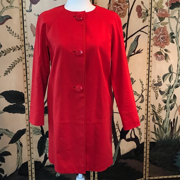 kate spade | Jackets & Coats | Kate Spade Trench Red Button Raincoat ...